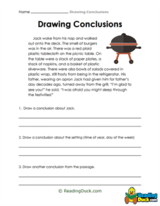 Drawing Conclusions Worksheets | Reading Duck.com