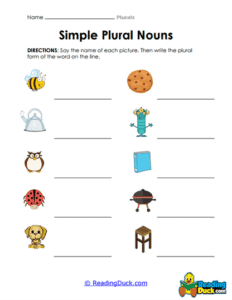 Plural Worksheets | Reading Duck.com