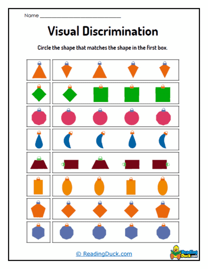 Visual Discrimination Worksheets | Print Concept | Reading Duck.com