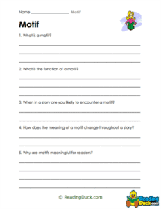 Motif Worksheets | Reading Duck.com