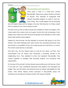 Re- Prefix Reading Passages Worksheets