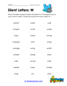 Silent Letters Worksheets | Phonics Skills | Reading Duck.com