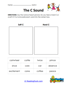 Soft C Worksheets | Phonics Skills | Reading Duck.com