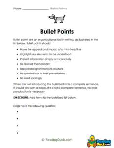 Punctuation Worksheets | Rules and Uses | Reading Duck.com