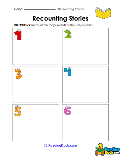 Recounting Stories Worksheets | Reading Skills | Reading Duck.com