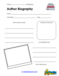 Biography Writing Worksheets | Reading Duck.com