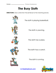 Picture Sentences Worksheets | Writing Series | Reading Duck.com