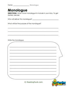 Monologue Worksheets