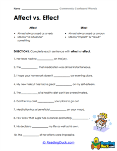 Commonly Confused Words Worksheets | Vocabulary | Reading Duck.com