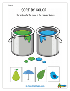 Sort and Match Colors Worksheets | Reading Duck.com