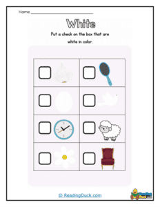 Color White Worksheets | Reading Duck.com