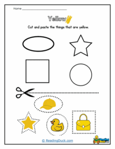 Color Yellow Worksheets | Reading Duck.com