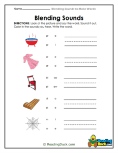 Blending Sounds Worksheets | Phonics Skills | Reading Duck.com