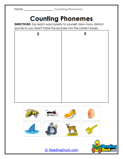 Counting Phonemes Worksheets | Phonics Skills | Reading Duck.com