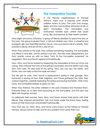 Tr- Blends Reading Passages Worksheets | Reading Duck.com