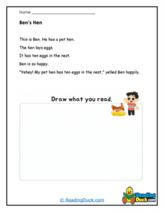 Draw What You Read Worksheets | Fine Motor Series | Reading Duck.com