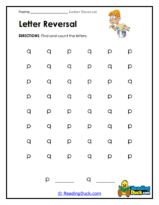 Letter Reversal Worksheets | Phonics Skills | Reading Duck.com