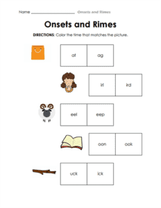 Onsets and Rimes Worksheets | Phonics Skills | Reading Duck.com