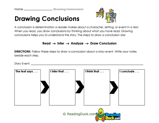 Drawing Conclusions Worksheets | Reading Duck.com