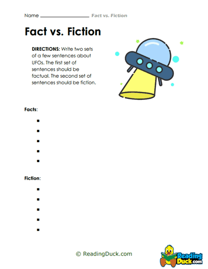Fact vs Fiction Worksheets | Reading Skills | Reading Duck.com