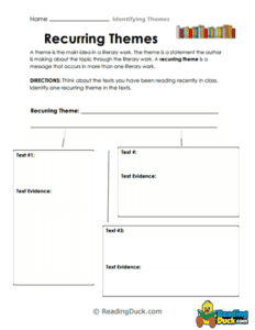 Identifying Themes Worksheets | Reading Skills | Reading Duck.com