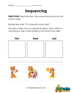 Sequencing Worksheets | Reading Skills | Reading Duck.com