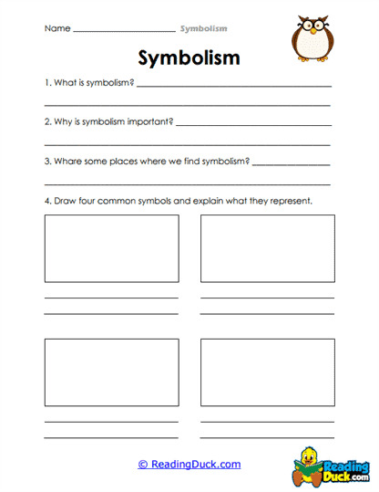 Symbolism Worksheets | Language Arts Skills | Reading Duck.com