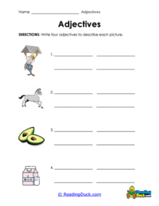 Adjective Worksheets | Grammar Skills | Reading Duck.com
