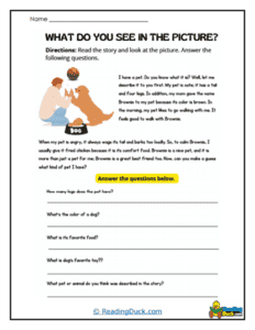 What Do You See Worksheets | Reading Duck.com