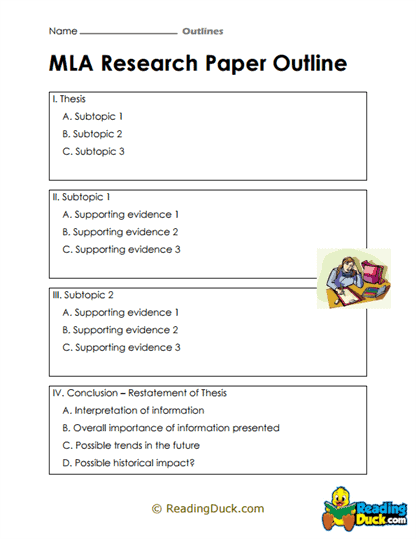 Outline Worksheets | Writing Series | Reading Duck.com