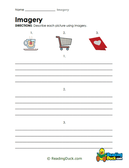 Imagery Worksheets | Language Arts Skills | Reading Duck.com