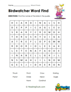 Word Find Worksheets | Vocabulary Series | Reading Duck.com