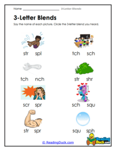 3-Letter Blends Worksheets | Phonics Skills | Reading Duck.com