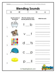 Blending Sounds Worksheets | Phonics Skills | Reading Duck.com