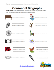 Consonant Digraphs Worksheets | Phonics Skills | Reading Duck.com