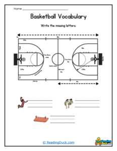 Basketball Vocabulary Word Worksheets | Reading Duck.com