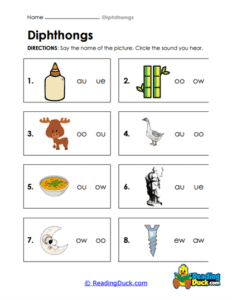 Diphthong Worksheets | Phonics Skills | Reading Duck.com