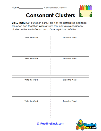 Consonant Cluster Worksheets | Phonics Skills | Reading Duck.com