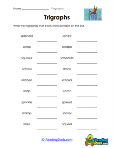 Trigraph Worksheets | Phonics Skills | Reading Duck.com