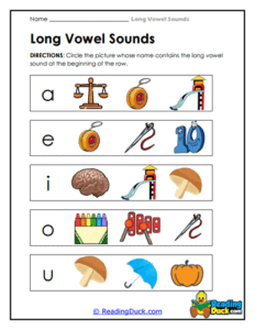 Long Vowel Sounds Worksheets | Phonics Skills | Reading Duck.com