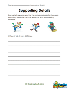 Supporting Details Worksheets | Reading Skills | Reading Duck.com