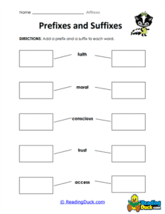 Affix Worksheets | Reading Duck.com