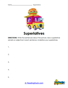 Superlative Adjective Worksheets | Grammar Skills | Reading Duck.com