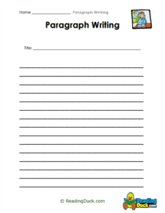 Paragraph Writing Worksheets | Writing Series | Reading Duck.com