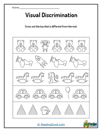 Visual Discrimination Worksheets | Print Concept | Reading Duck.com