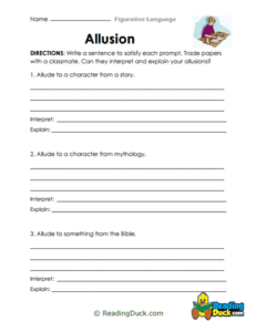 Figurative Language Worksheets | Language Arts | Reading Duck.com