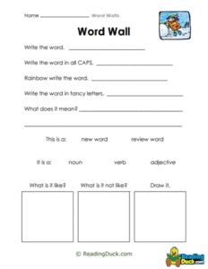 Word Walls | Vocabulary Series | Reading Duck.com
