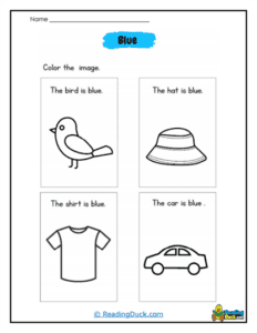 Color Blue Worksheets | Reading Duck.com