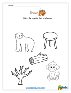 Color Brown Worksheets | Reading Duck.com