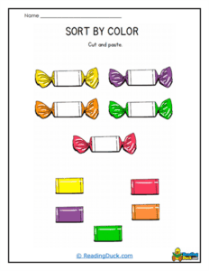 Sort and Match Colors Worksheets | Reading Duck.com